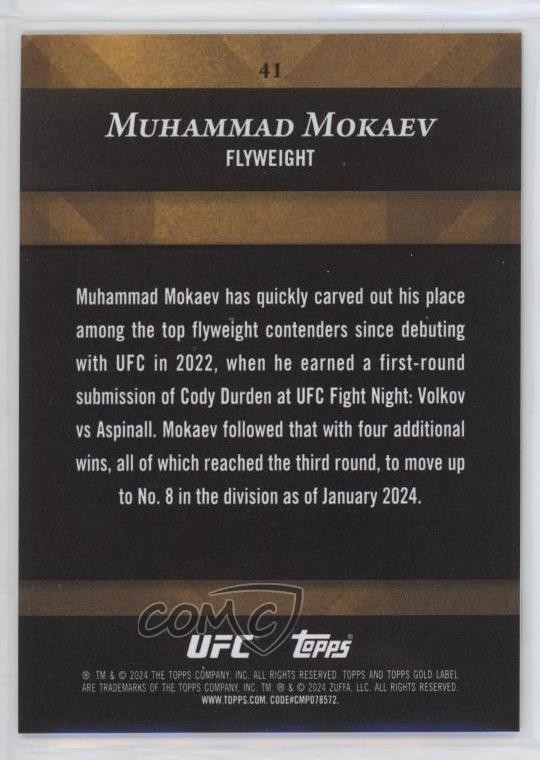 2024 Topps Gold Label UFC Class 2 Green Muhammad Mokaev #41 | eBay