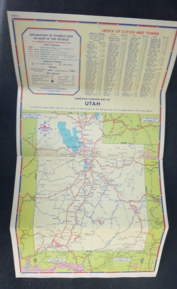 1952 Utah booklet road map Chevron oil gas Capital Reef National ...