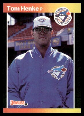 1989 Donruss #385 Tom Henke Toronto Blue Jays*Denotes Variation ...