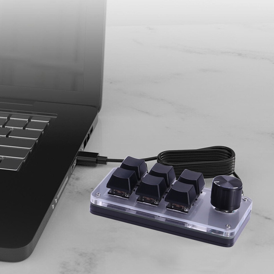 6 Key 1 Knob Mechanical Macropad Hotswap RGB Red Switches for Macbook ...