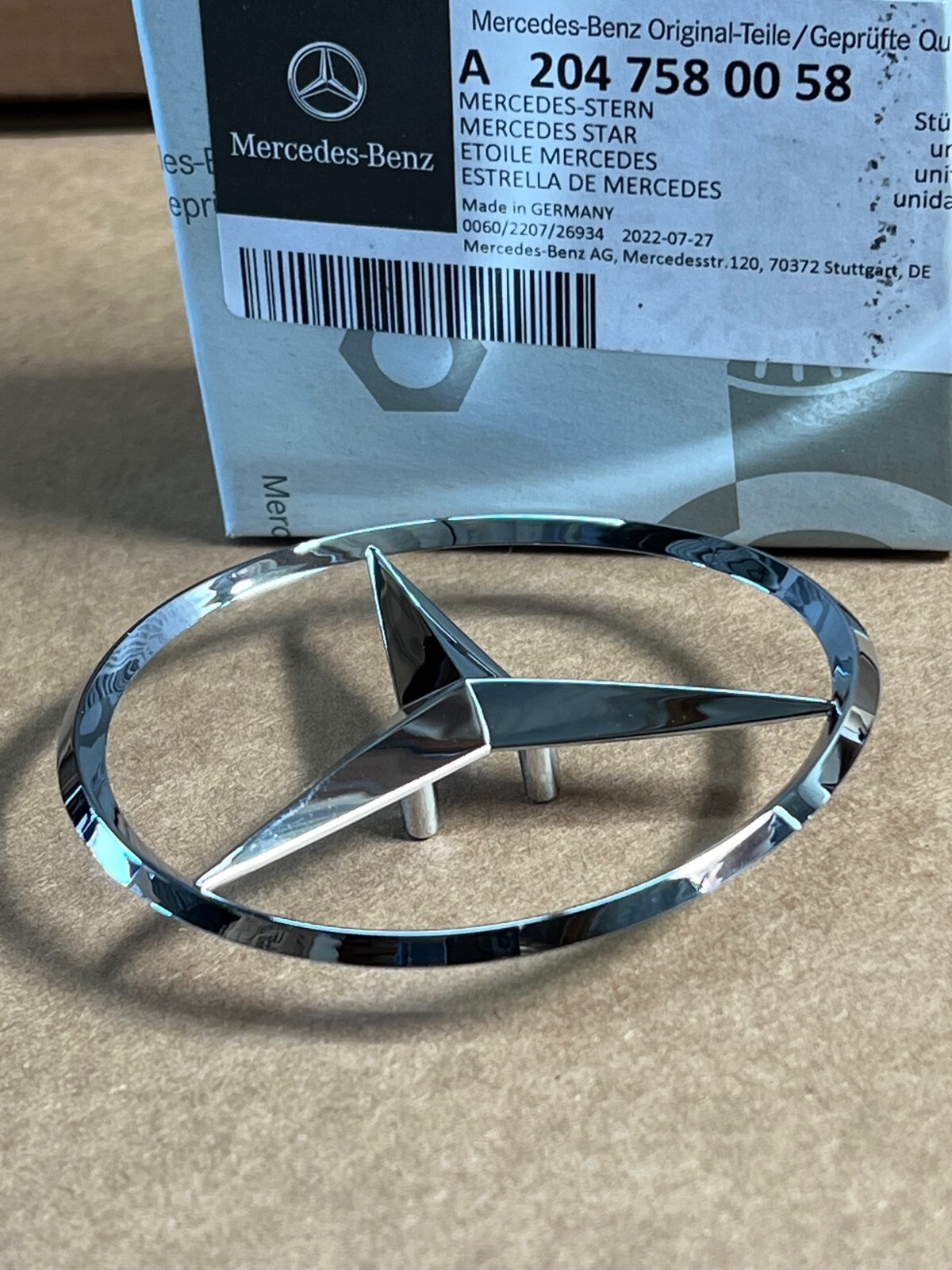 Mercedes-Benz W204 C-Class Genuine Trunk Emblem Star C250 C300 C350 C63 ...