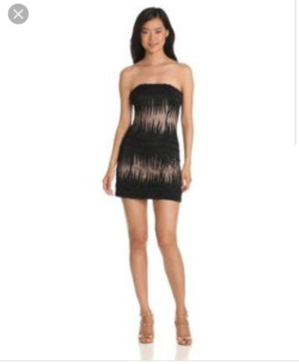 NWT $298 French Connection LBD Strapless Black Dress Coctail Party ...