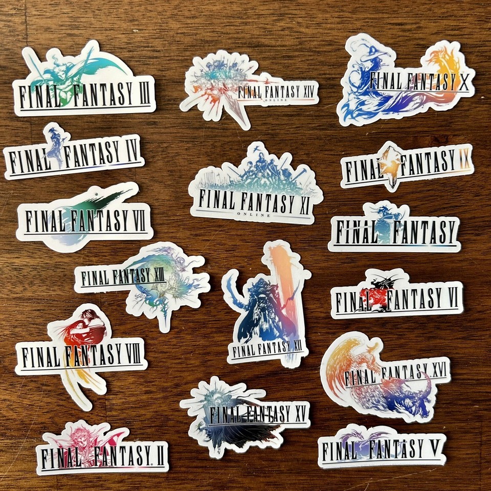 Final Fantasy Logo Stickers - Set of 16 - White, Holographic or Clear ...