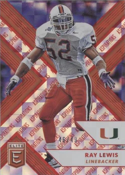 2018 Panini Elite Draft Picks - Ray Lewis #82 Aspirations Red /49 for ...