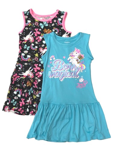 Jojo Siwa Girls 2pc Black & Blue Unicorn Tank Style Sun Dress Set X ...