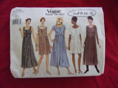 VTG CUT TO SZ 12 VOGUE# 1532 DRESSY CASUAL WARDROBE SEWING PATTERN ...