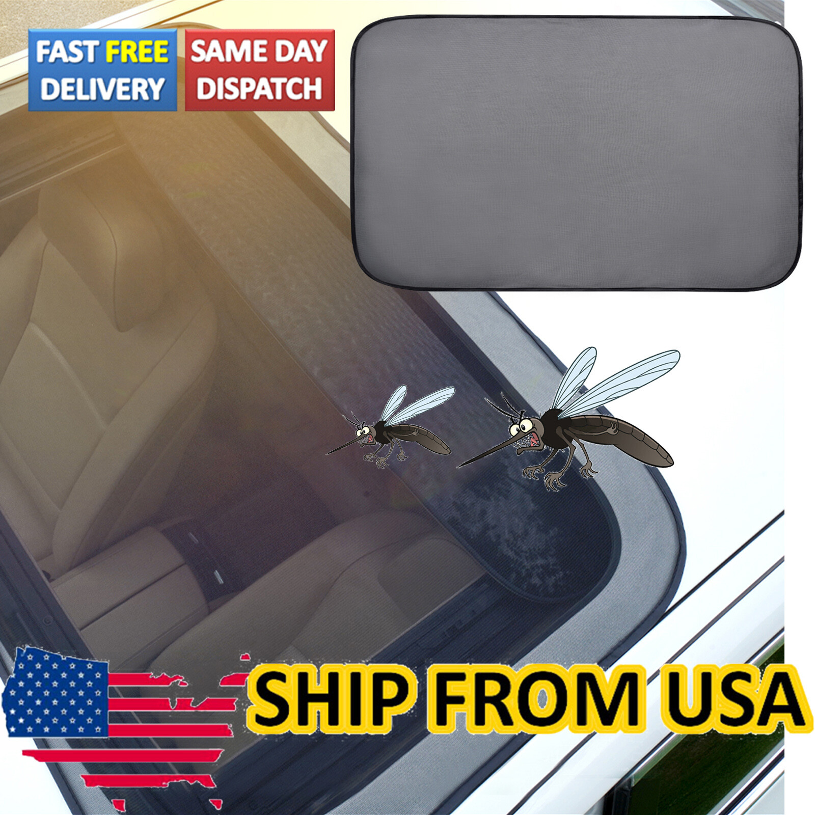 Car Sunroof Sun Shade Moonroof Mesh Car Roof Cover Camping Bugs Screen ...