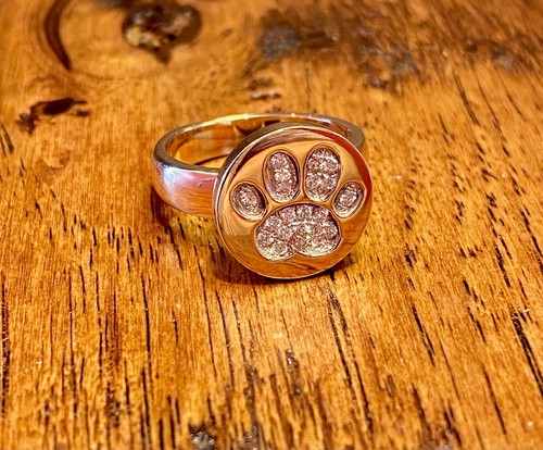 Rare Lisa Welch Designs 18k Diamond Dog Paw Print Ring Sz 6+ - Retail ...