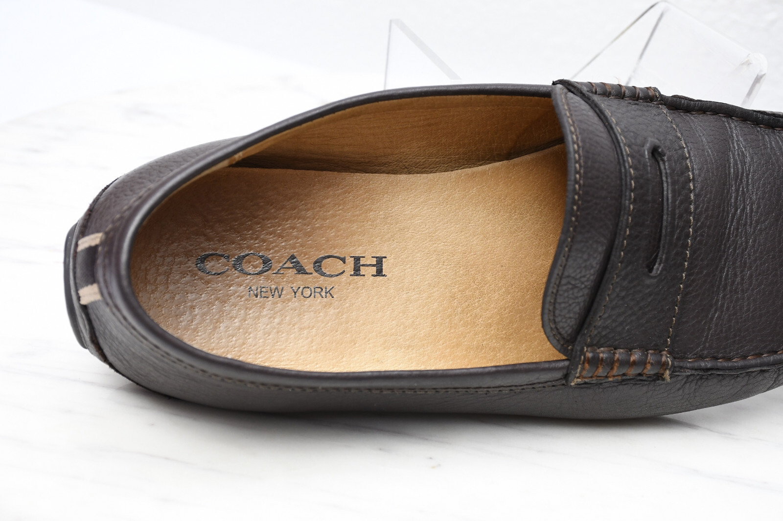 COACH Jarad Brown Leather Driving MOCCASIN LOAFERS Me… - Gem