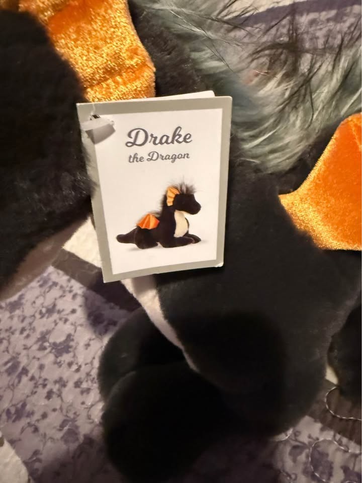 Drake the Dragon Plush Toy 8”t 18”L | eBay