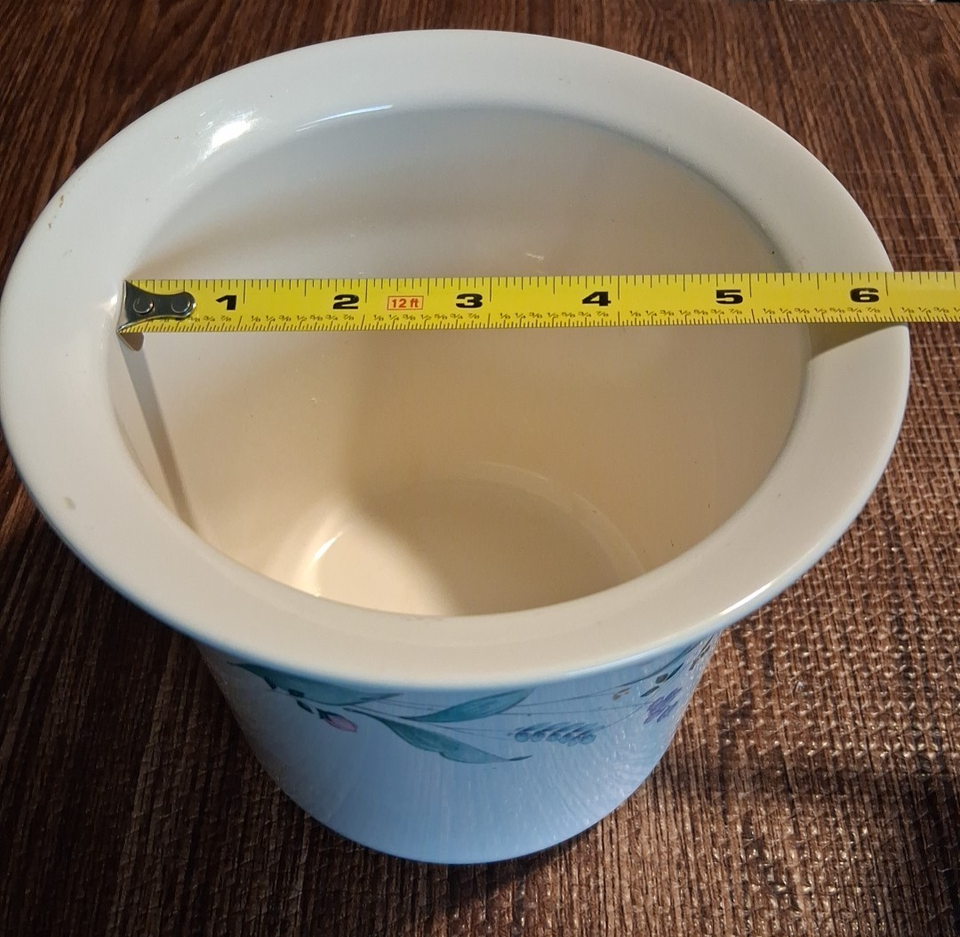 Pfaltzgraff April Medium Canister & Lid 8 3/4" Tall Pink Lavender Teal ...