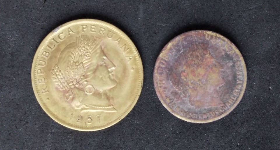 Republica Peruana Peru Lot of 2 Coins - 1940 10 Centavos - 1957 20 ...