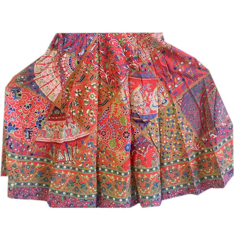 Women Multicolor Jacket Frock Printed Sleeveless Belted Cotton Flare ...