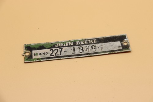 John Deere Serial Number 227-18695 Plate | eBay