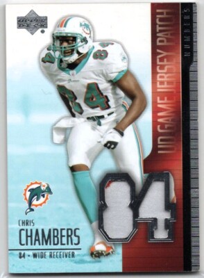 2004 UPPER DECK CHRIS CHAMBERS UD GAME JERSEY PATCH NUMBERS GAME-WORN 1 ...