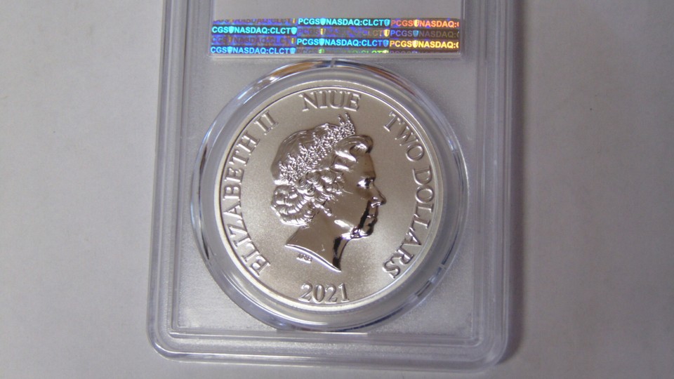 PCGS MS67 Wonder Woman 2021 Niue 1 oz .999 Fine Silver Two Dollars DC ...