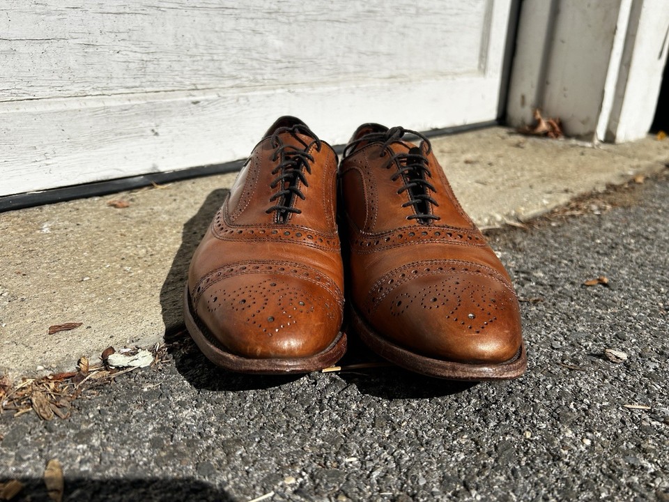 Allen Edmonds Strand Walnut 11.5 D Cap Toe Medallion Oxford Dress Shoes ...