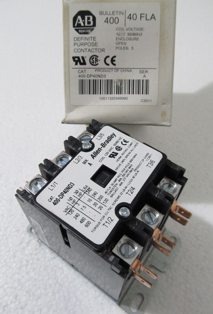 Allen Bradley 400-dp40nd3 Definite Purpose Contactor 120v Coil for sale ...