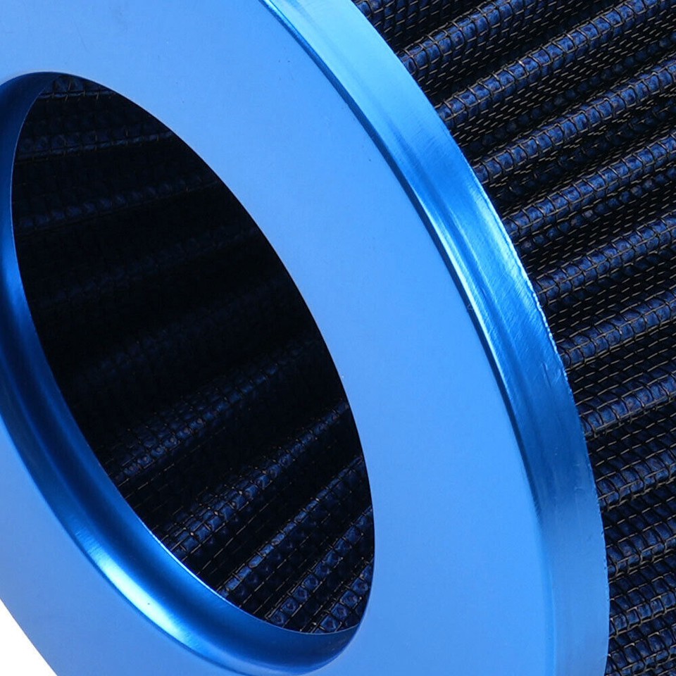 BLUE 3" 76mm Inlet Car Truck Cold Air Intake Cone Replacement Dry Air ...