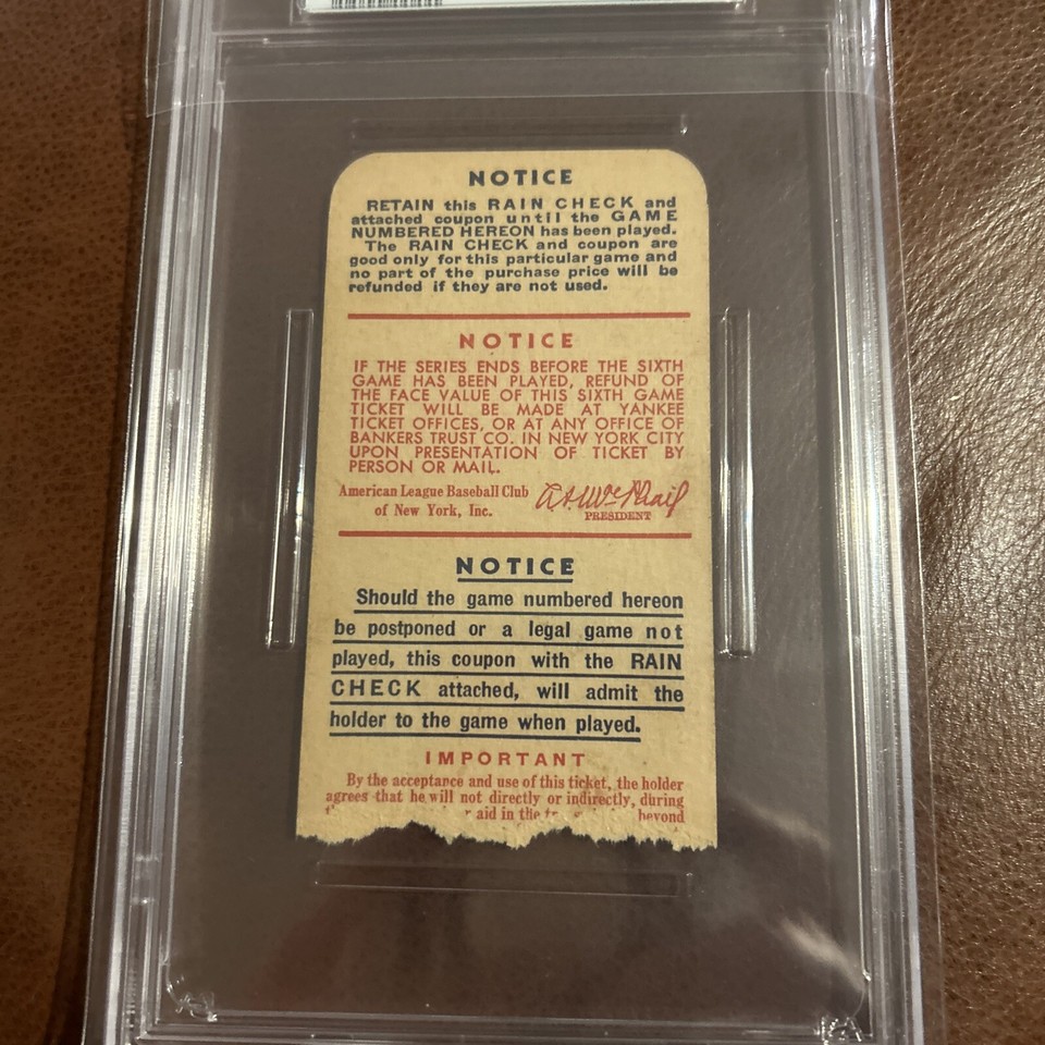 Psa 5 1947 World Series Gm 6 Ticket Jackie Robinson Rc Year Brooklyn ...