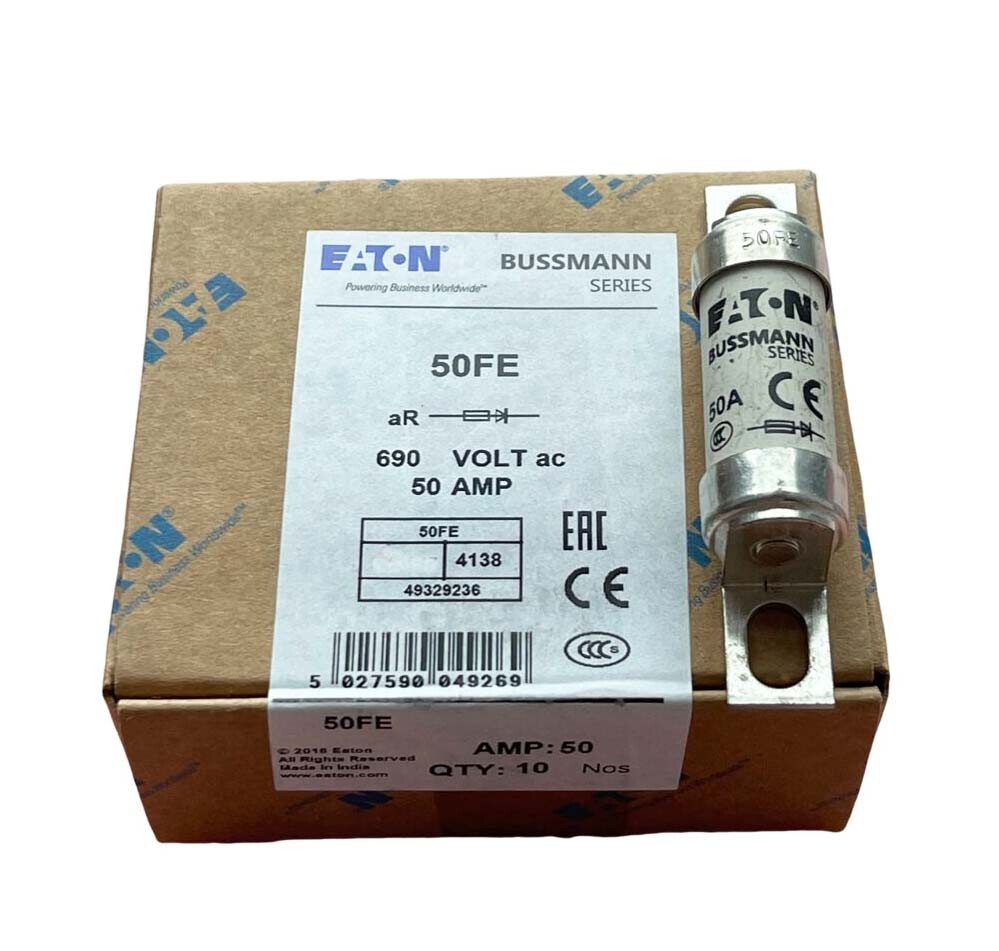 ORIGINAL Bussmann 50FE ( 50A ) 690Vac AC Type BS88:4 British Style Fuse ...
