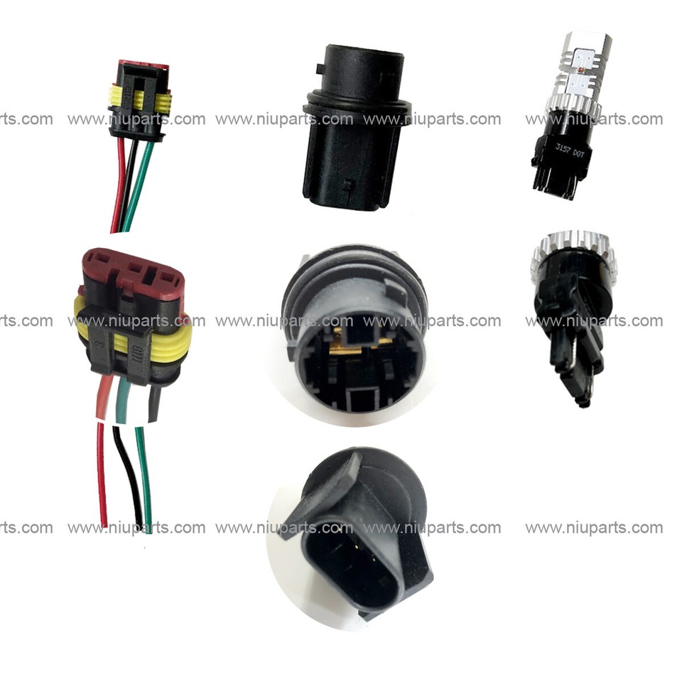 2 Set LED 3157 Bulb (Red) w/ Socket & Wire Fit: Freightliner Columbia ...