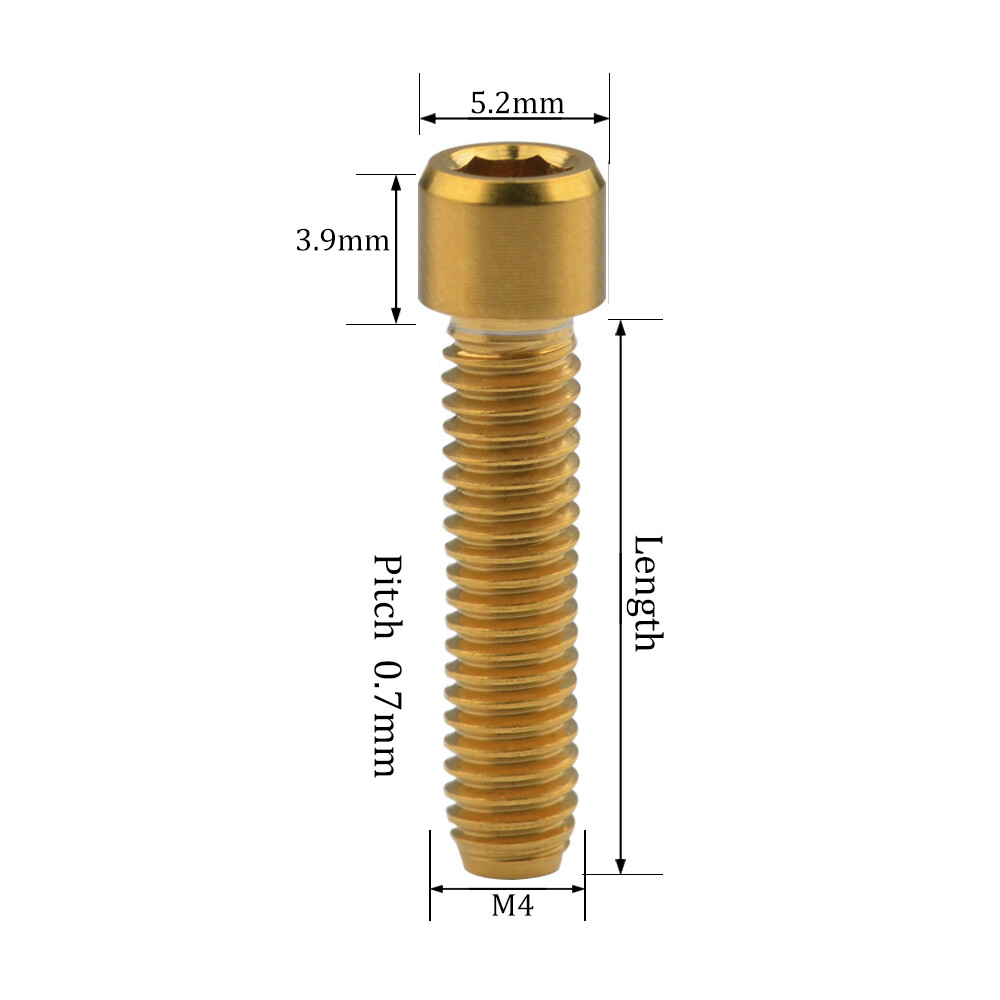 Titanium Ti M4x10-25mm Small Head Srews Bicycle Shifter H/L Adjustment ...