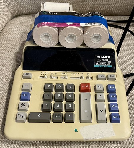 Sharp Electronic Calculator EL-1197G III 10-Digit Printing GT Function ...