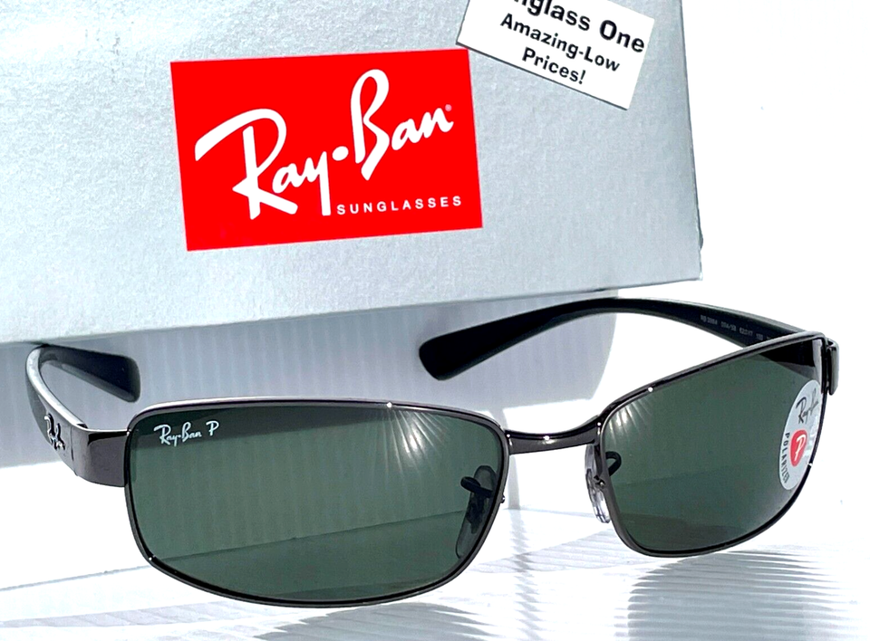 NEW Ray Ban Gunmetal w POLARIZED Dark Green Lens Sunglass RB3364 004/58 ...