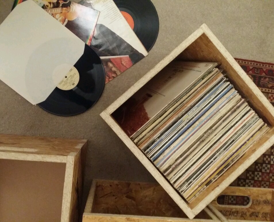 Record Storage Cube Box Crate Stackable osb 12" Vinyl LP Rack | eBay