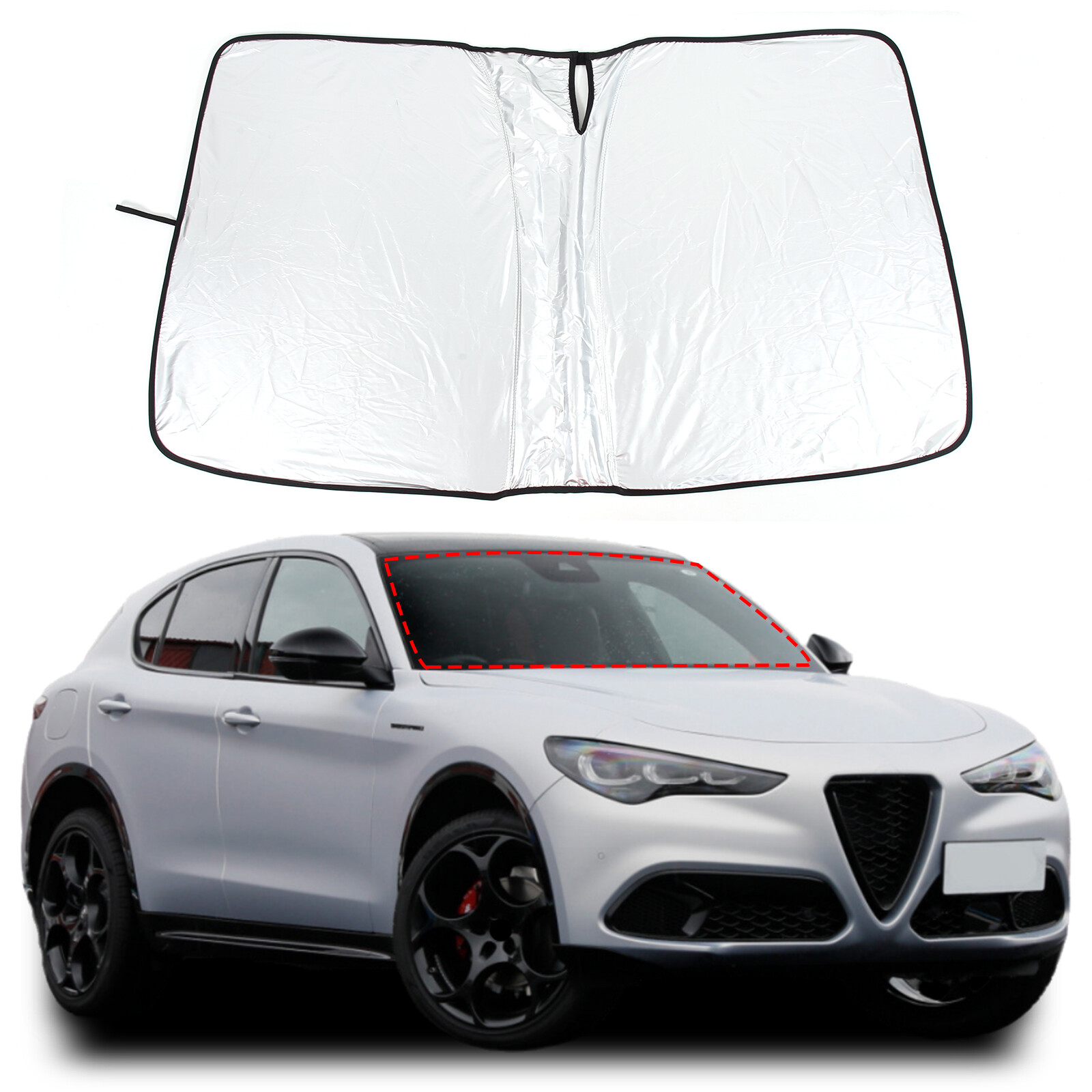 Foldable Windshield Sun Shade UV Protection Custom Fits Alfa Romeo ...
