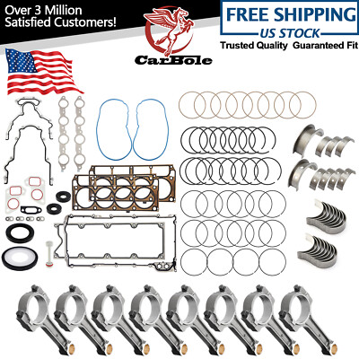 Engine Rebuild Kit w/Main &Rod Bearings For LS1/LS6/LQ4/LQ9/4.8/5.3L6 ...