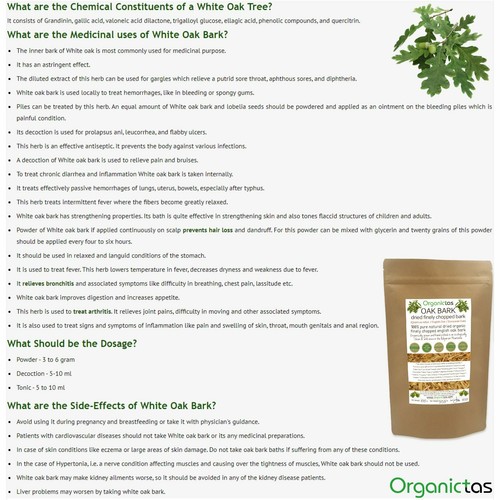 Oak Bark Dried Herb Tea Health Benefits for Gums, Skin, Hair, Digestive ...