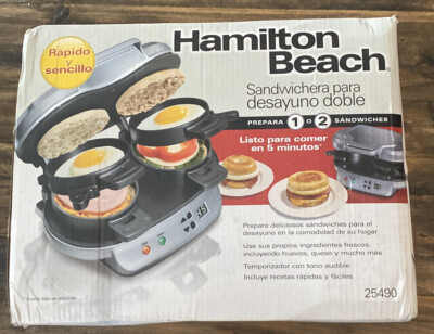 Hamilton Beach 25490 Dual Breakfast Sandwich Maker NEW & SEALED Quick ...