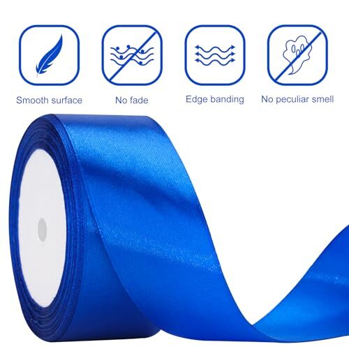 1-1/2 Satin Ribbon, 25 Yards Thick Fabric Ribbons, 1-1/2"-25 Yards ...