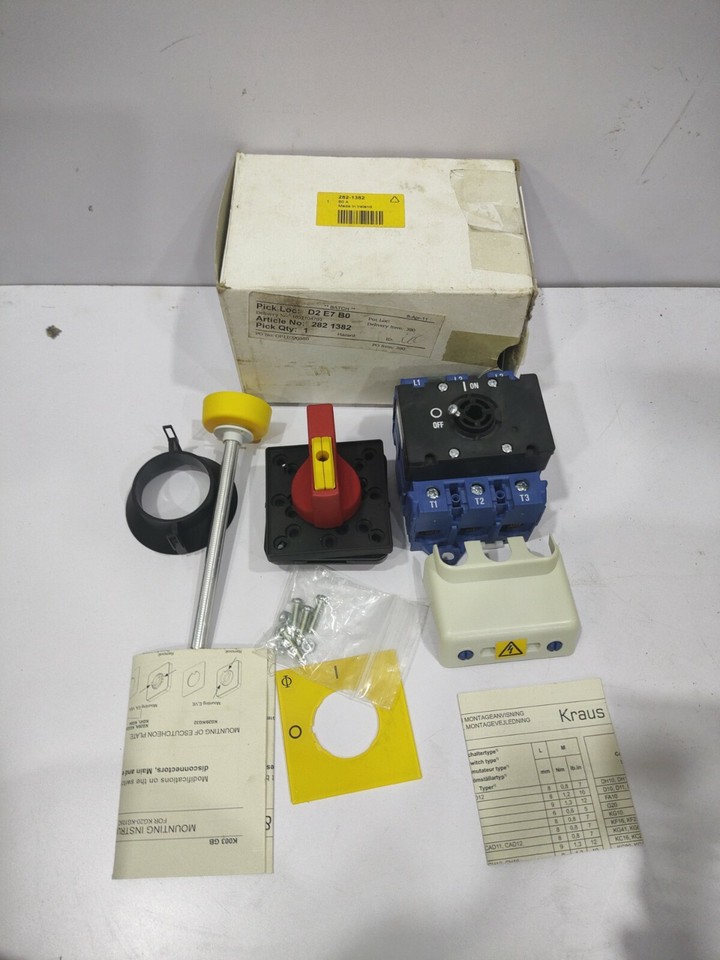 R. S.Components Isolator Switch 282-1382 80A 3P IP65 Kraus & Naimer | eBay
