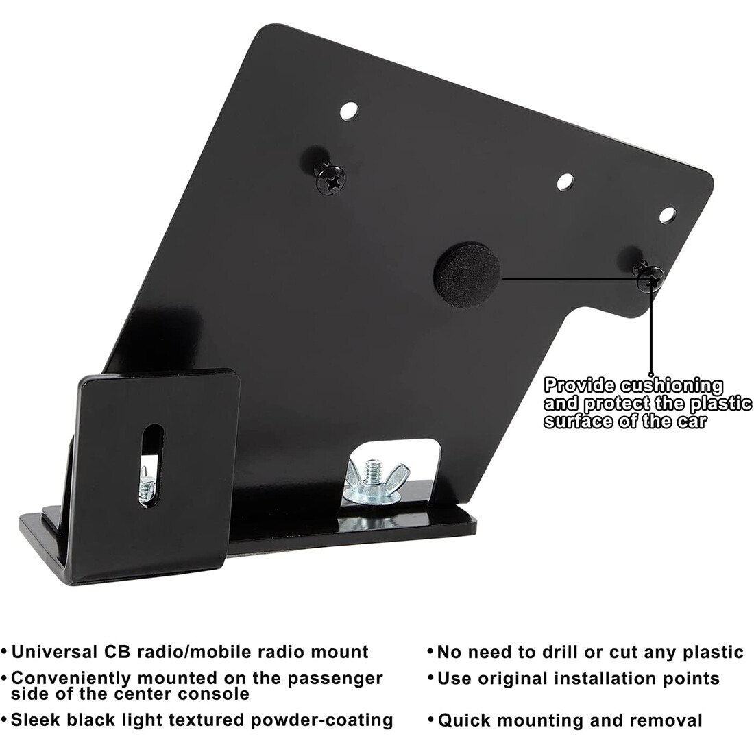 Passenger Side Quick Disconnect Universal CB Radio Mount Mobile Radio ...