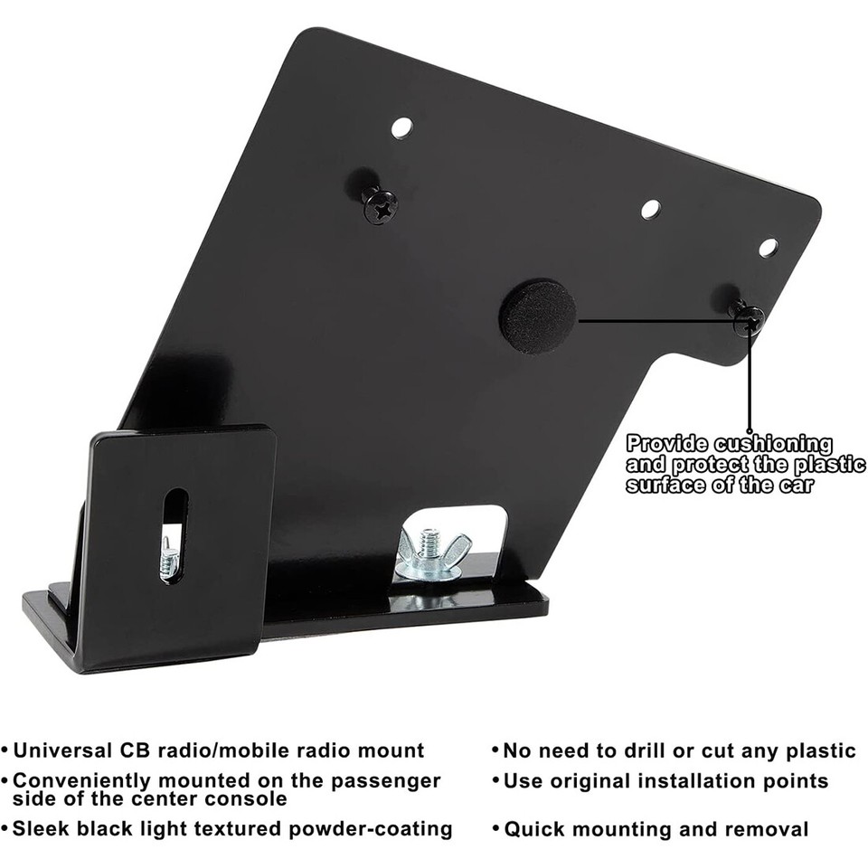 Passenger Side Quick Disconnect Universal CB Radio Mount Mobile Radio ...