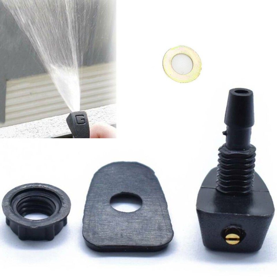 2 Pz Lavavetri Jet ABS Plastica Nero Auto Irrigatore Rondella Spruzzino ...