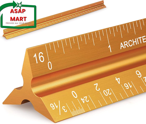 12" Architectural Scale Ruler Aluminum Architect Scale Triangular Scale ...