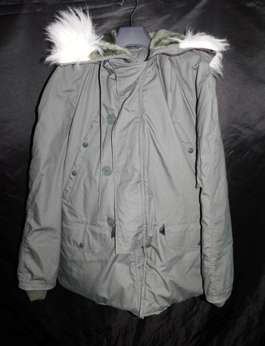 Vintage USAF Air Force Size M N-3B Green Parka N3B Extreme Cold Weather Coat | eBay
