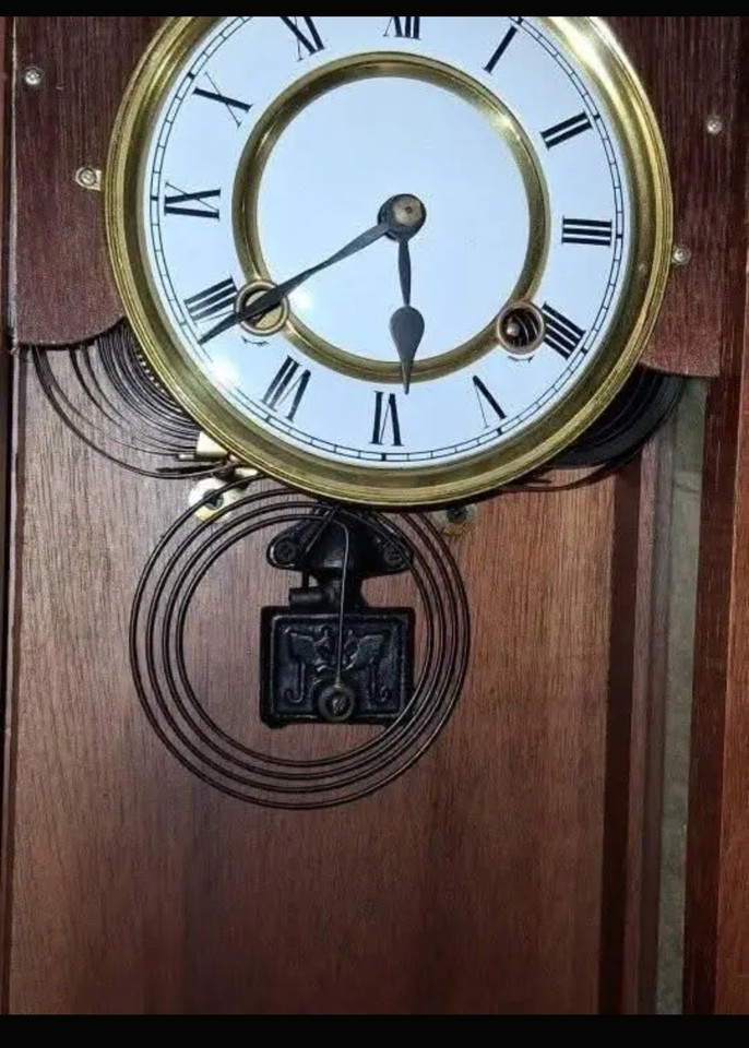 Antique German Junghans RA Pendulum wall clock , chimes with keys | eBay