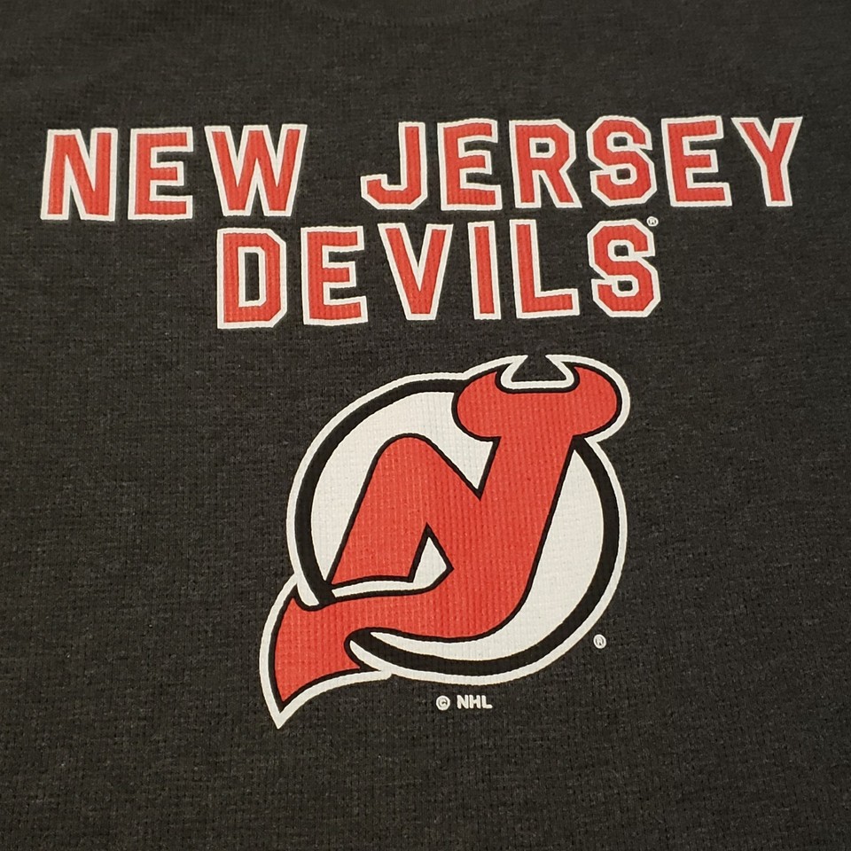 New Jersey Devils Long Sleeve Thermal Shirt Mens XL Gray NHL Hockey ...
