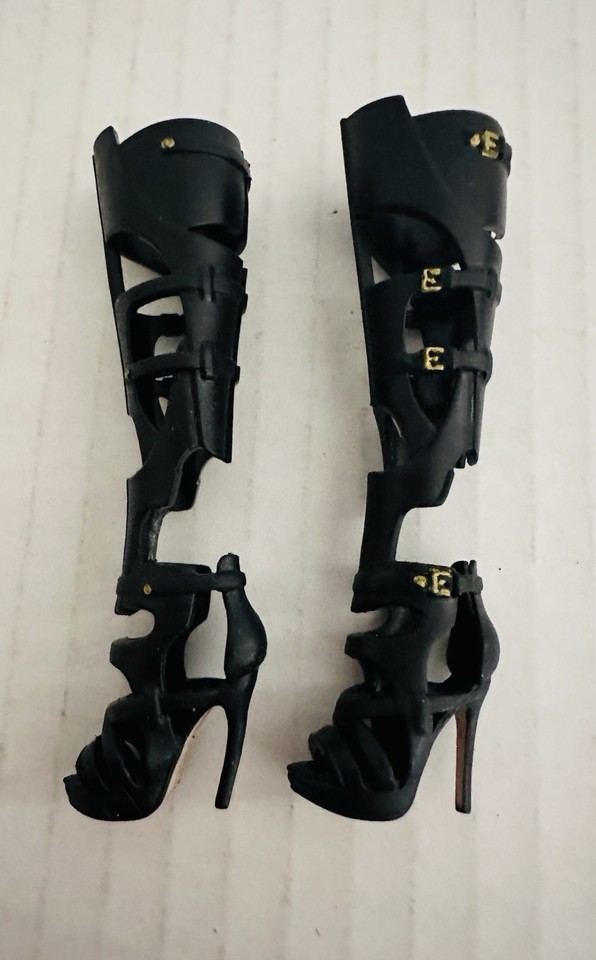Herve Leger By Max Azria Model Muse Barbie Doll Black Gladiator Boots ...