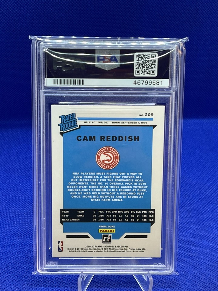 2019-20 Panini Donruss Cam Reddish Rookie RC Card #209 PSA 10 GEM MINT ...