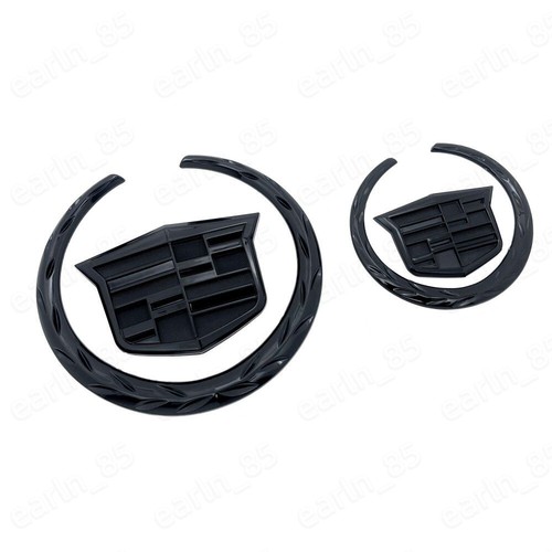 Cadillac Black Logo XTS CTS Escalade Front Grille Rear Trunk Lid Emblem ...
