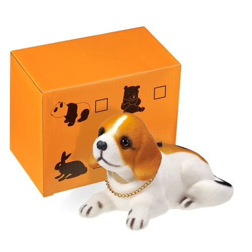 Nodding Lucky Beagle Figurine Ornaments Bobble Head Toy for Car ...