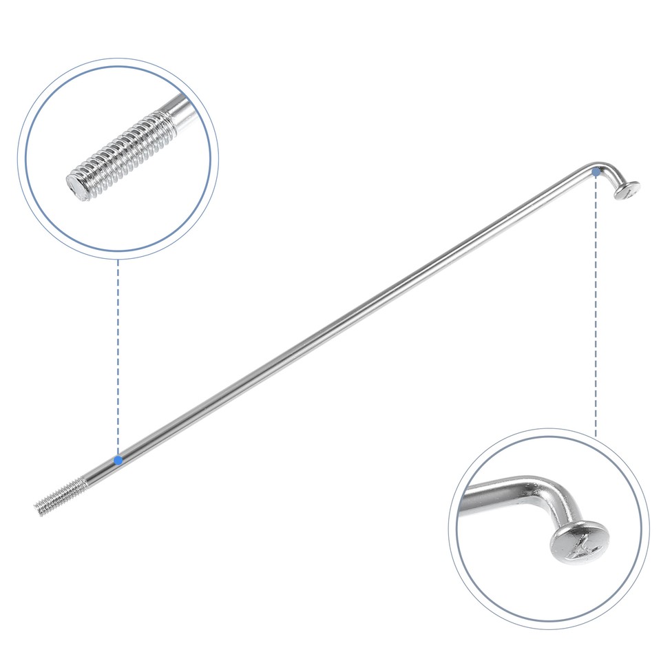 36pcs Silver Tone 4mm Thread Dia 170mm Length Motorcycle Wheel Spokes w ...