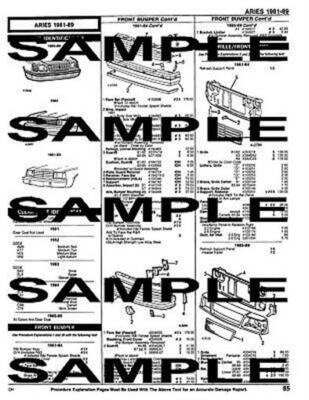 Collision part numbers for 1981-1989 Dodge Aries Mopar Chrysler parts ...
