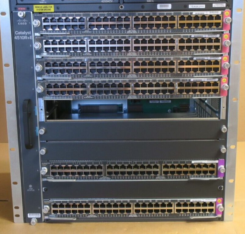 Cisco Catalyst WS-C4510R+E 10-Slot Chassis + 4x WS-X4648-RJ45-E WS ...